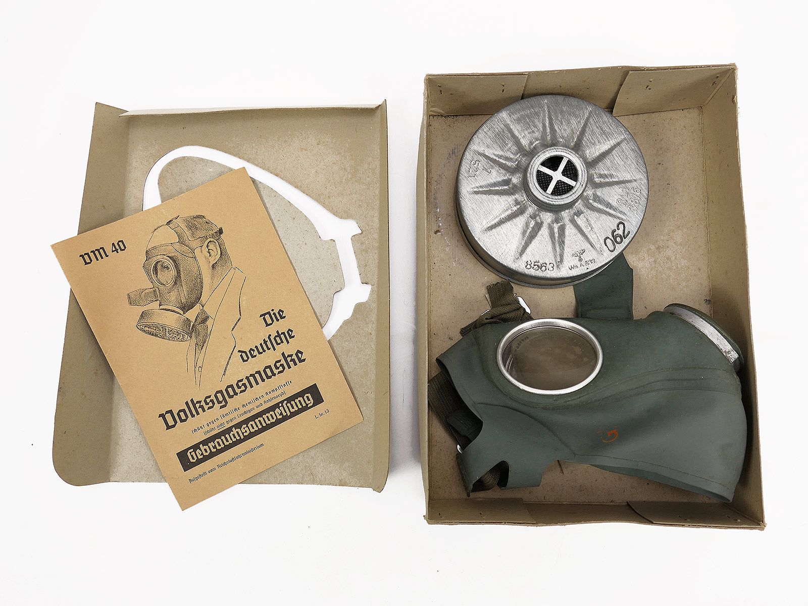 Gasmaske Luftschutz (M) Volksgasmaske VM-40 Schutzmaske mit ...