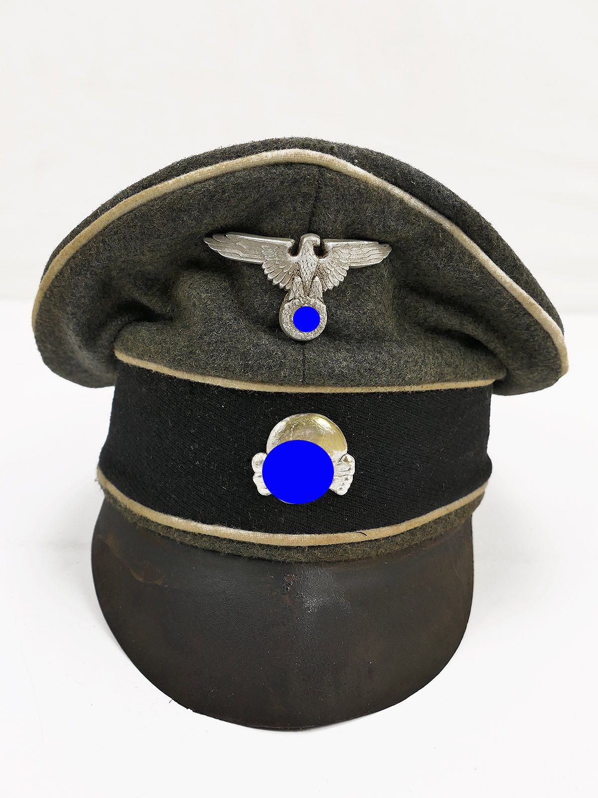 Waffen SS Schirmmütze Infanterie Crusher Cap Alte Art Gr.57/58 ...