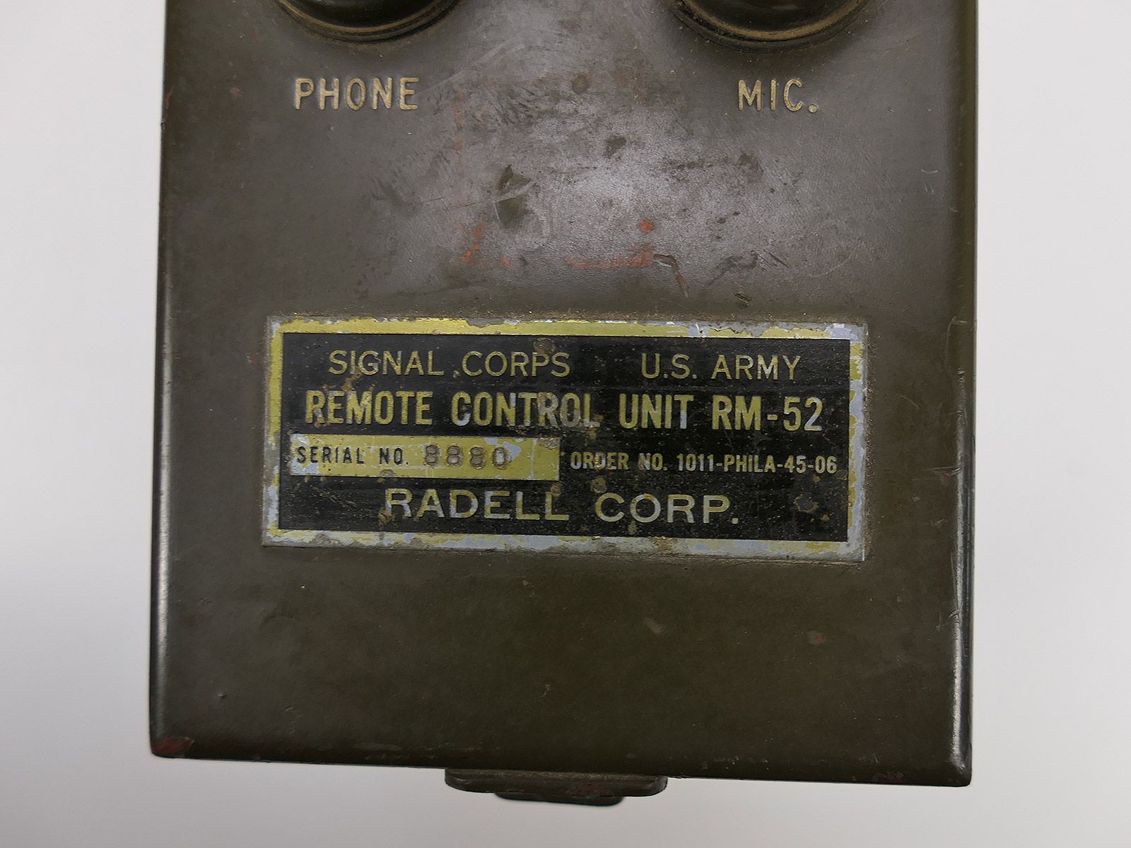 US Signal Corps Radio / Field Phone Remote Control Unit RM-52 WW2 Korea ...