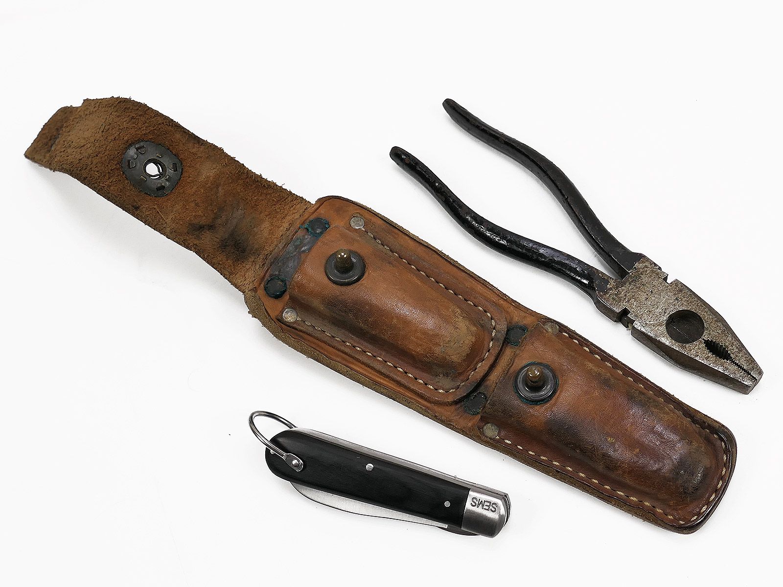 US WW2 Signal Corps Engineer Tool Kit CS-34 pouch with pocket knife ...