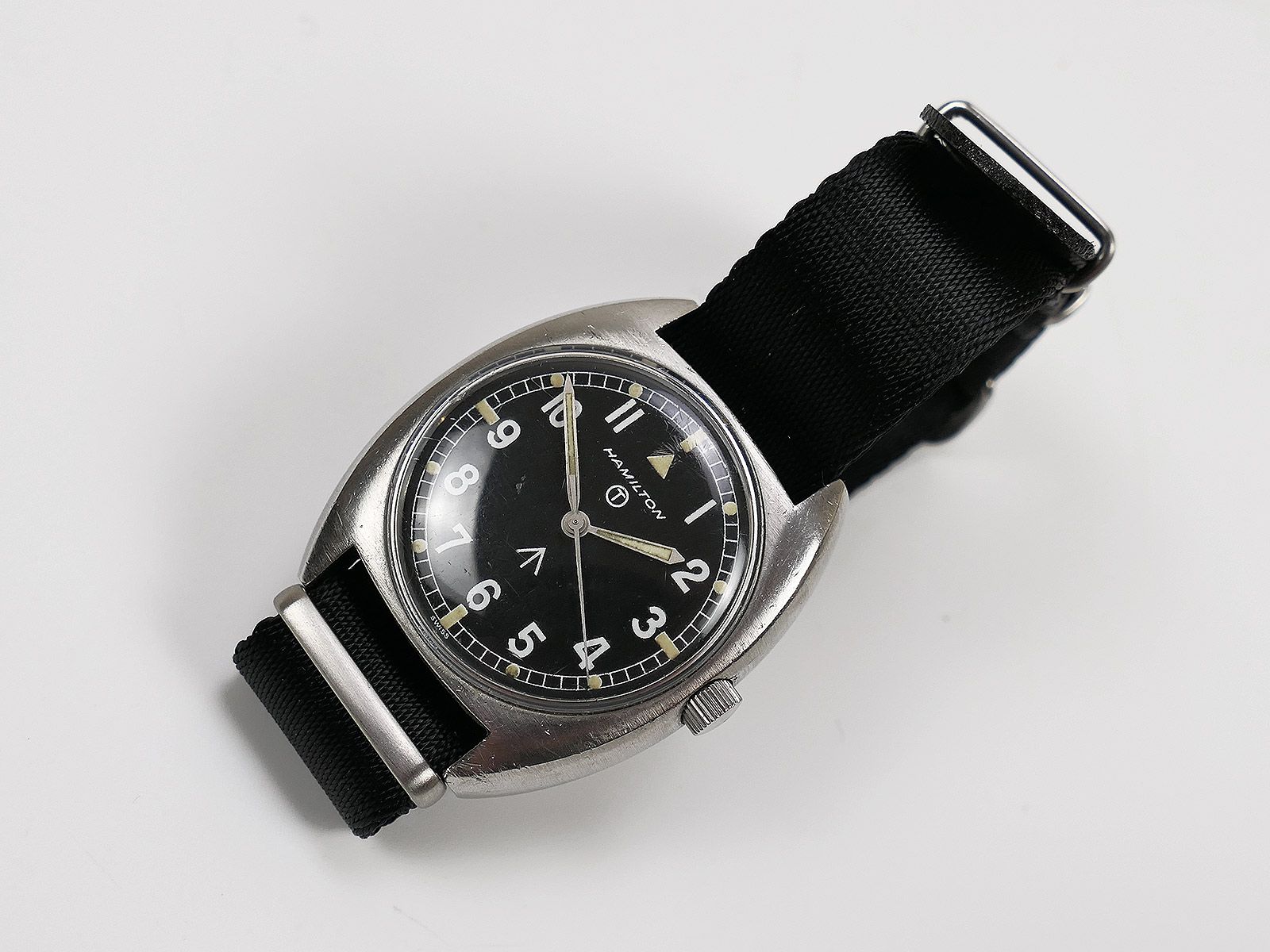 #3# Vintage Wrist Watch GB British Army Issue DIRTY DOZEN Hamilton W10 ...