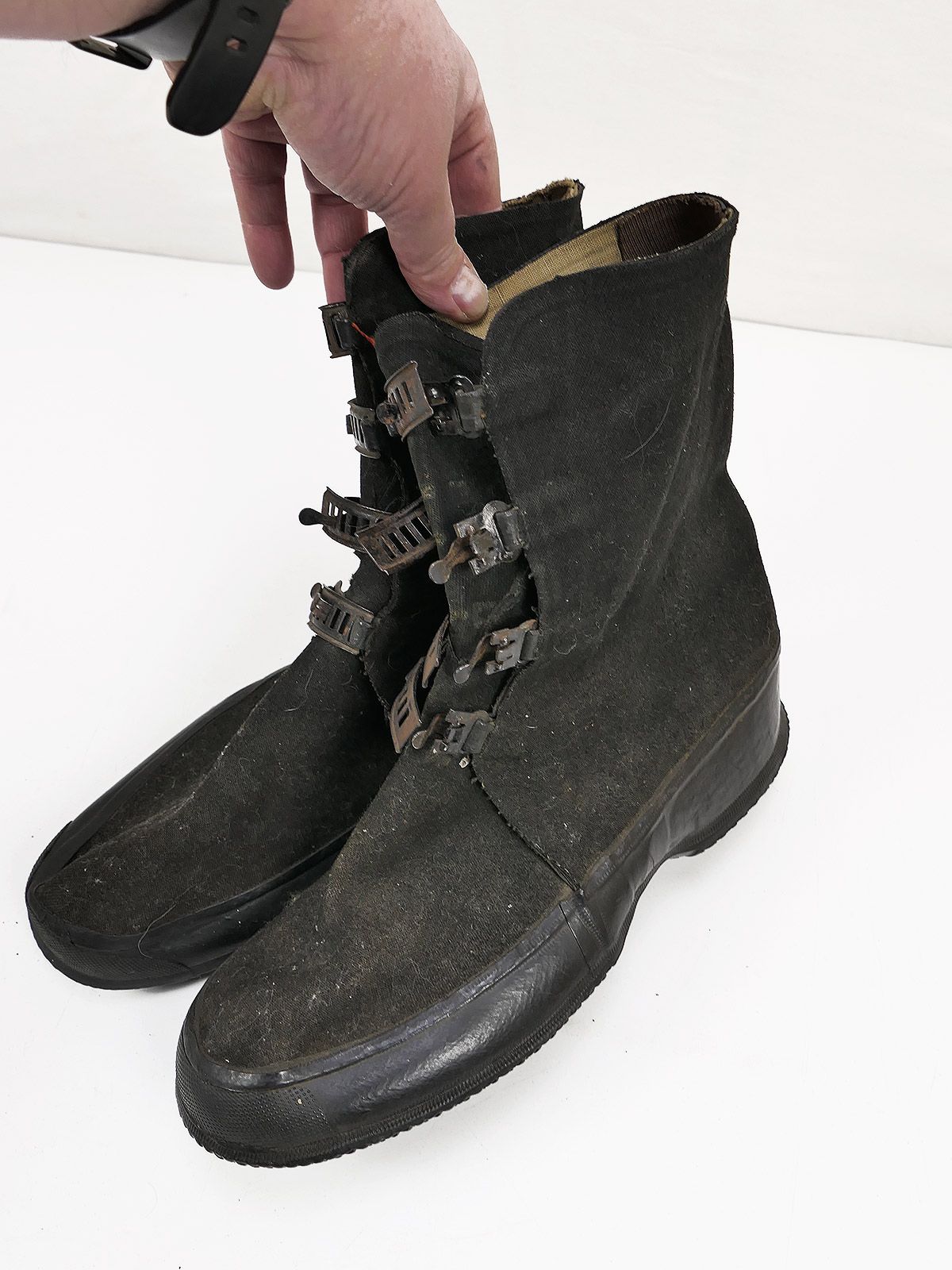 US ARMY WW2 Overshoes Arctic Rubber Über Stiefel Gr. 9 Sohlenlänge 32 ...
