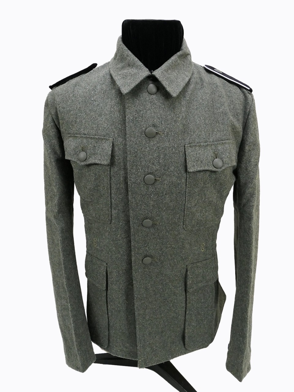 Waffen SS M42 Feldbluse (2-Loch) Uniform *Geschwungene Taschenpatte ...