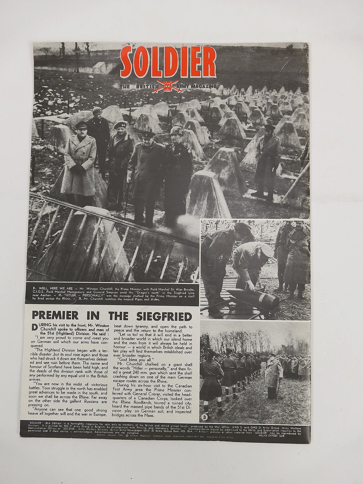 British ARMY Magazine Heft Magazin SOLDIER Zeitschrift March 1945 ...